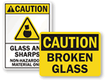 Broken Glass OSHA Caution Sign - Quick Delivery, SKU: S-9307 ...