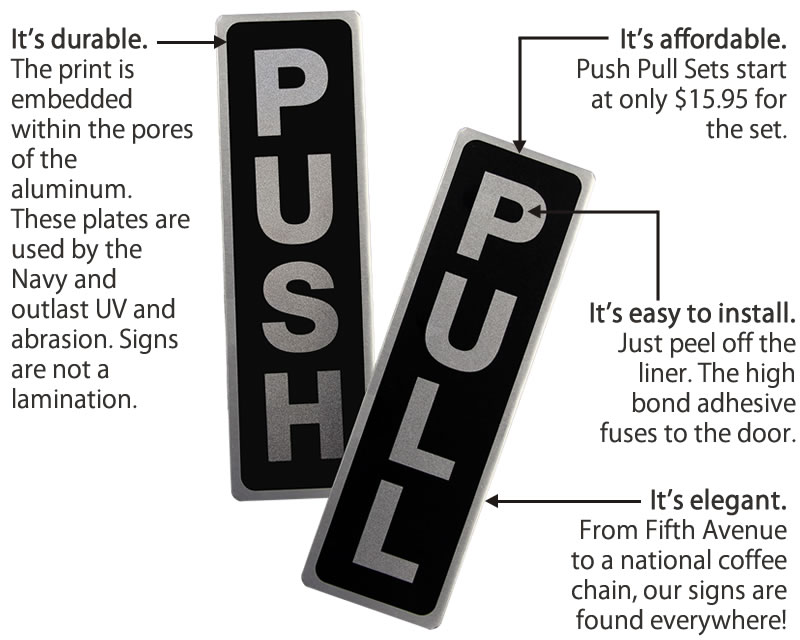 Push Pull Signs | Push Pull Door Signs and Labels