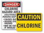 Chlorine Signs | Chlorine Area Signs | Chlorine Warning Signs