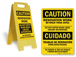 Renovation Work Contains Lead Standing Floor Sign, SKU - SF-0396