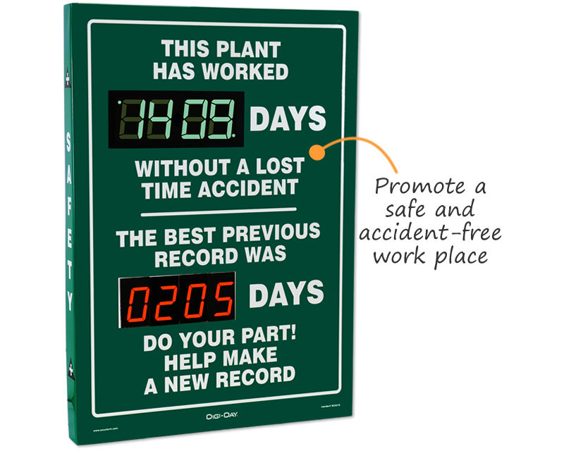 No Lost Time Accidents Scoreboards - Safety Scoreboards