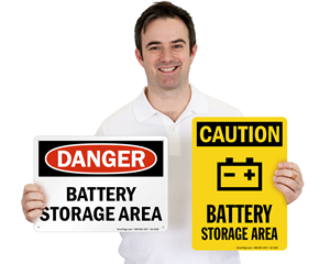 Battery Storage Signs | Battery Storage Area Signs