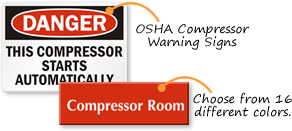 Compressor Room Signs | Compressor Warning Signs