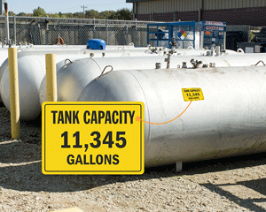 Fuel Tank Signs | Diesel Fuel Tank Capacity Signs