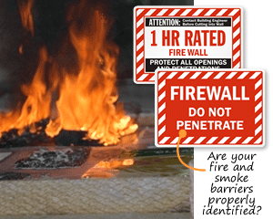 Fire Wall Signs | Fire Barrier Signs | Smoke Wall Signs