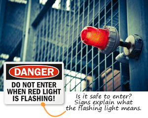 Do Not Enter When Light Is Flashing Signs