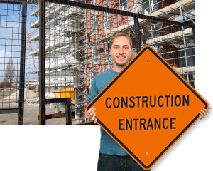 Construction Entrance Signs | Construction Site Entrance Signs