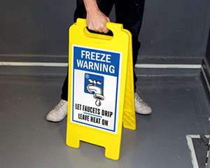 Freeze Warning Signs, Labels and Door Hangers | Ships Free