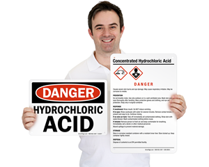 Hydrochloric Acid Signs | Hydrochloric Acid Warning Signs