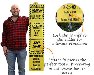 Ladder Barrier | Ladder Shields & Guards for Construction, Lockout