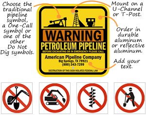 Pipeline Signs | Pipeline Warning Signs | Gas Line Signs