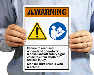 Read Manual Signs | Read User Manual Before Operating Signs