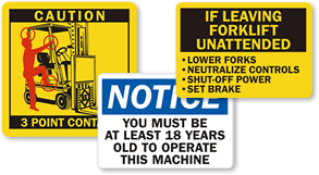 Forklift Safety Labels | Forklift Instruction Labels