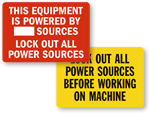 Multiple Power Source Signs | Multiple Source Warning Signs