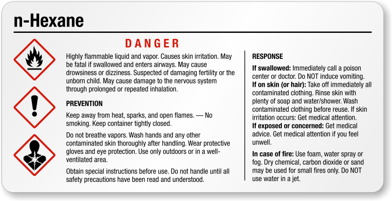 Hexane Labels