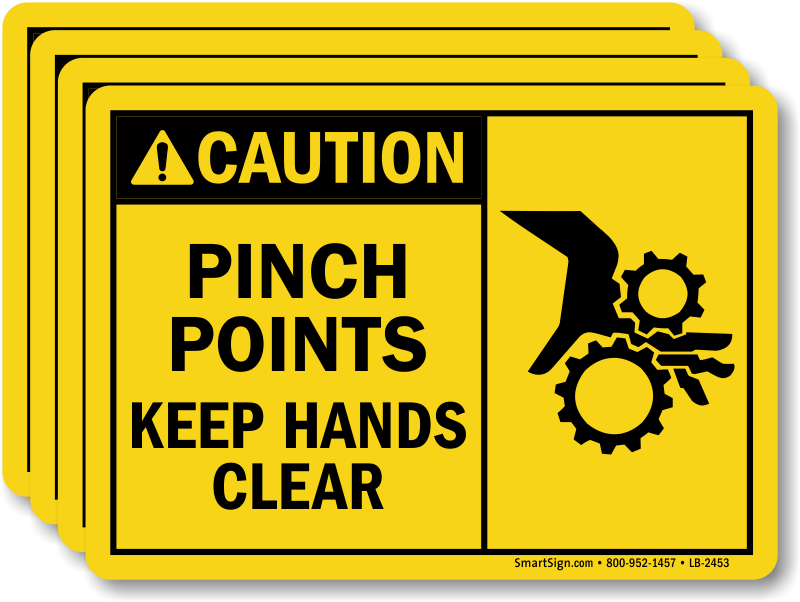 Pinch Point Labels | Nip & Pinch Point Safety Labels