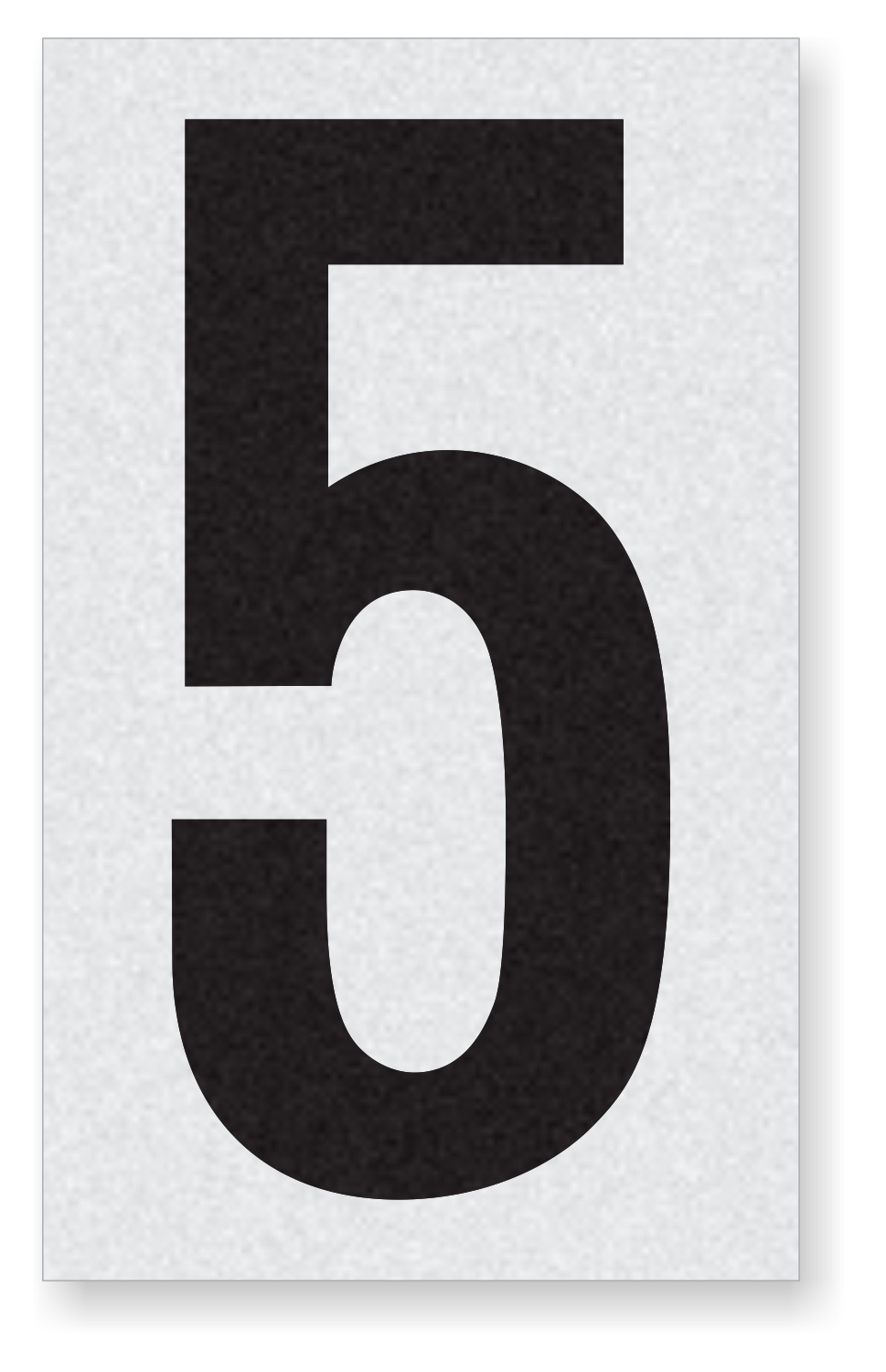 Engineer Grade Reflective 2.5 Inch Character Height, Black On White, "5 ...