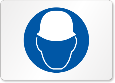 Hard Hat Symbol - Wear Head Protection Sign, SKU: S-2180 - MySafetySign.com