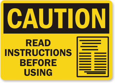 Read Instructions Before Using Sign, SKU: S-2656 - MySafetySign.com