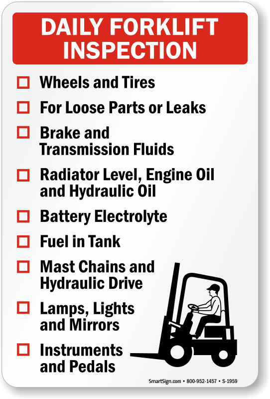 Printable Daily Forklift Inspection Checklist