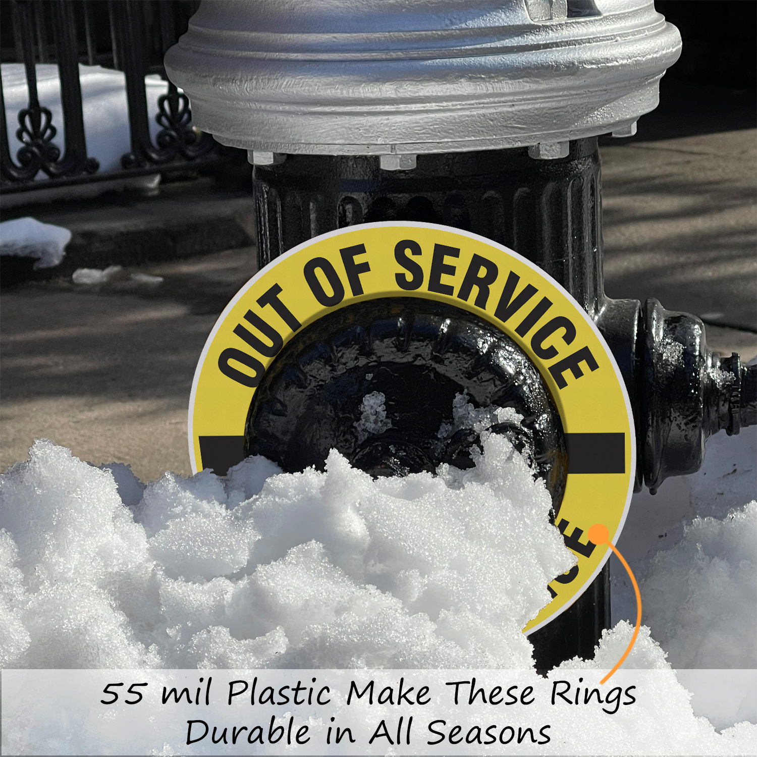 Out Of Service Yellow Fire Hydrant Marker Signs