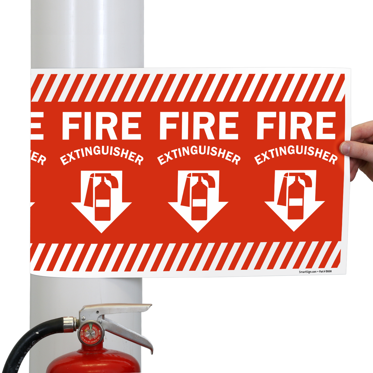 Fire Extinguisher Adhesive Column Marker Signs