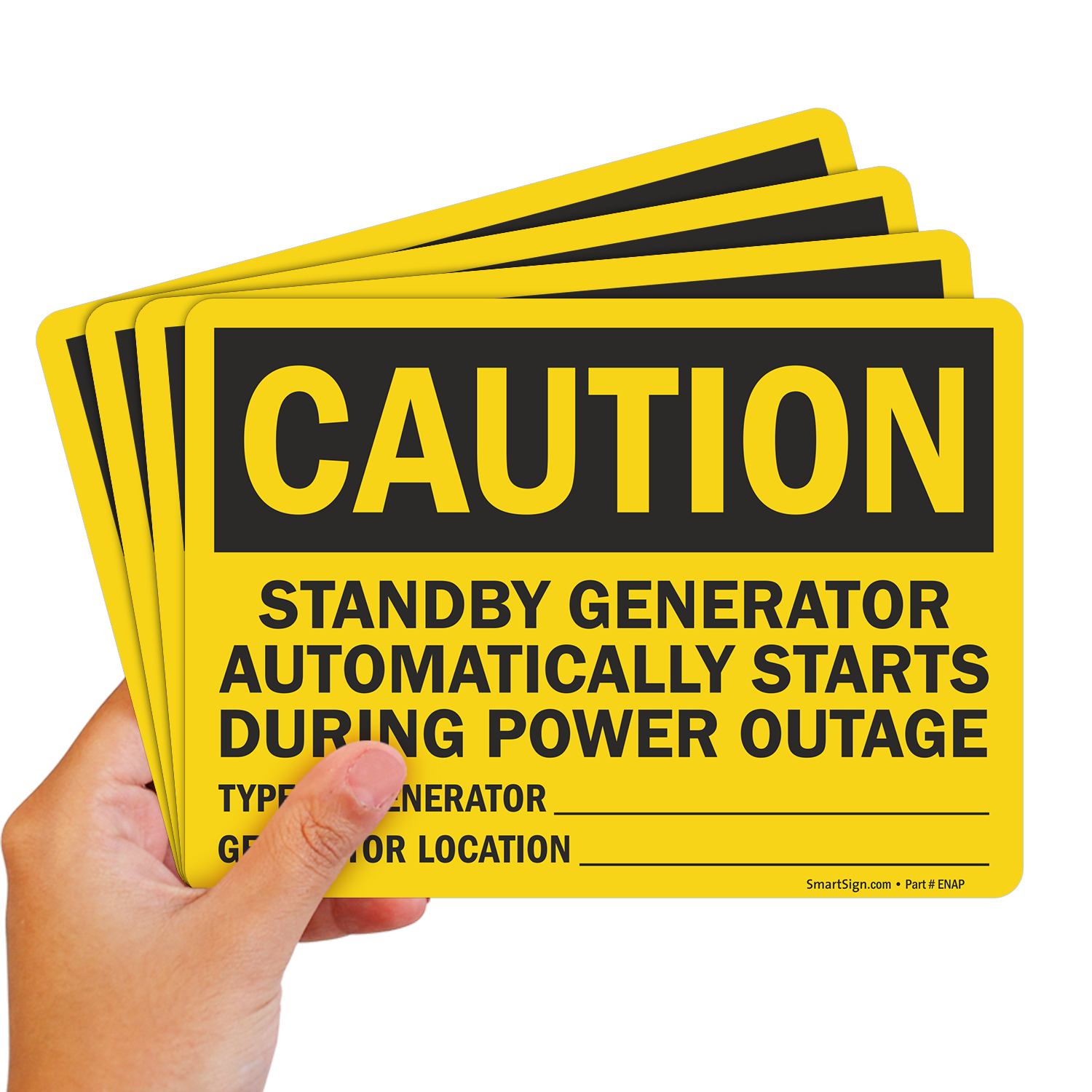 Standby Generator Automatically Starts During Outage Sign