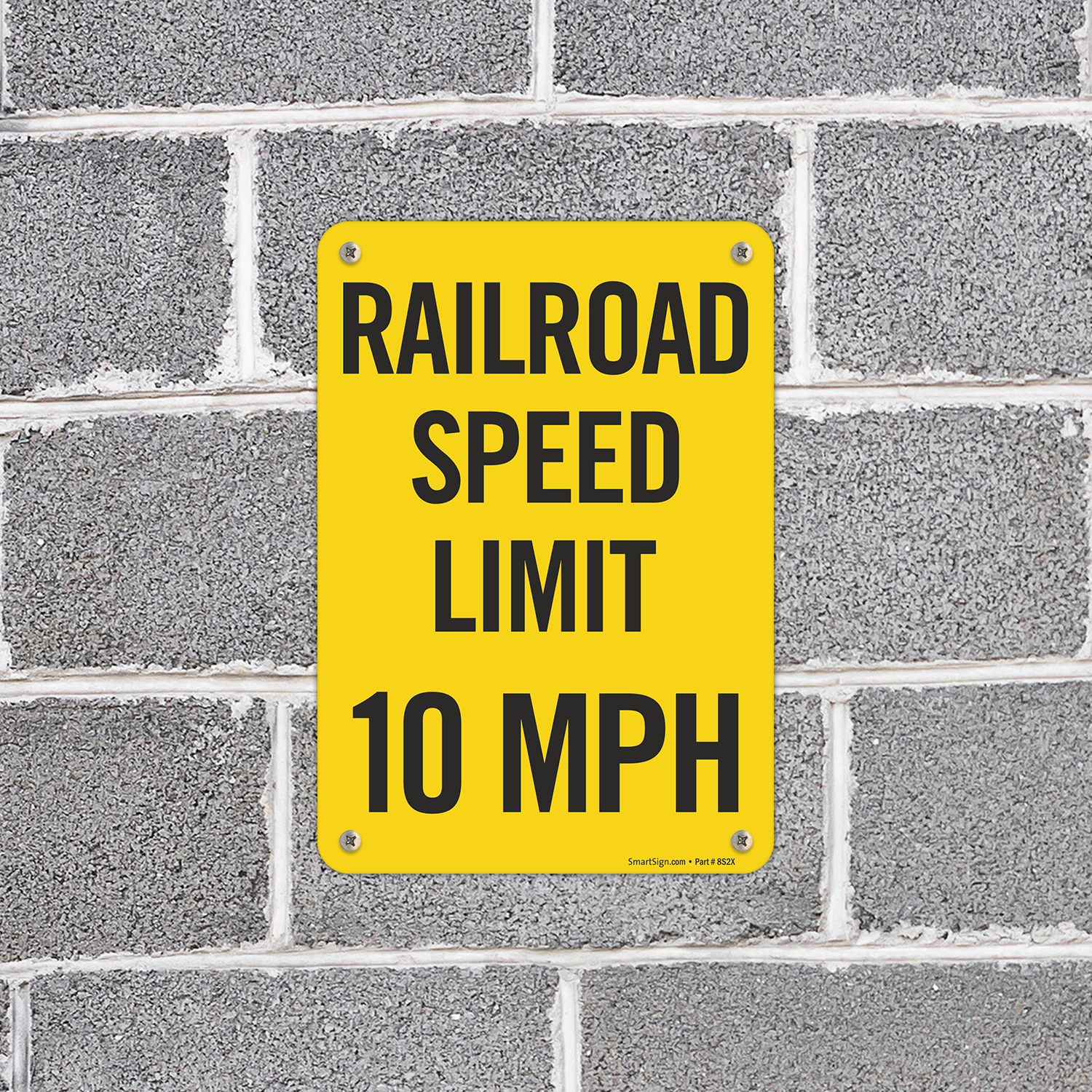 Railroad Speed Limit 10 MPH Sign