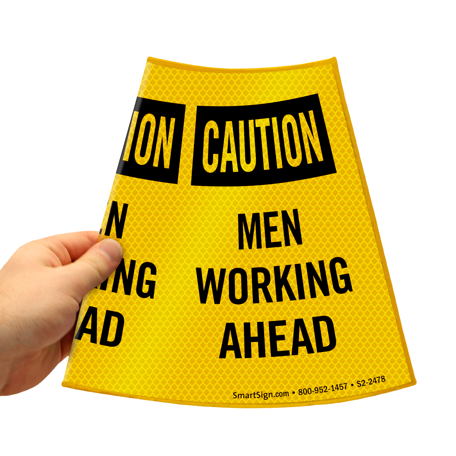 Caution Men Working Ahead Cone Collar Signs