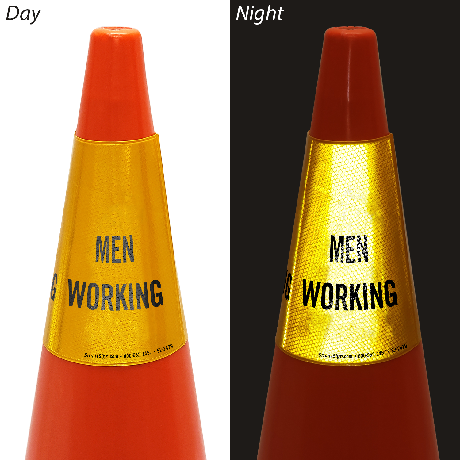 Men Working Cone Collar Signs