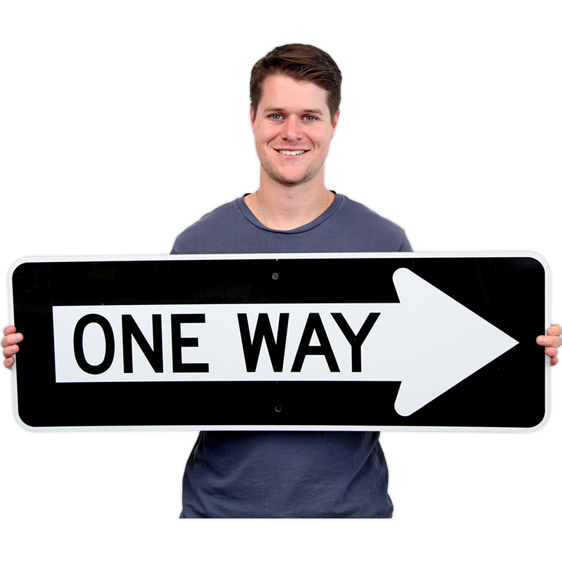 One Way Sign - R6-1R, SKU: X-R6-1R