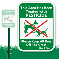 Keep Pets Off Grass Sign - Area Treated With Pesticides, SKU: K-9725 ...