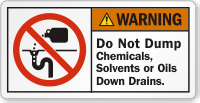 Do Not Dispose Chemicals in Drain Signs | Chemical Disposal