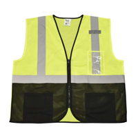 Type R, Class 2, Two-Toned Black & Lime Mesh Vest with Reflective Tape ...