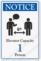 Notice Elevator Capacity ShowCase Sign, SKU: SE-7430