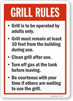 Public Grill Use Sign, SKU: S2-4772