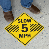 Slow - 5, 10, 15 MPH Floor Sign, SKU: SF-1088