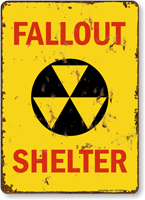 Vintage Fallout Shelter Sign With Graphics, SKU: S2-5164