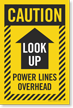 Overhead Power Line Signs | Wires Overhead Signs