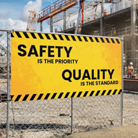 Safety Banner Safety is the Priority Quality is the Standard Signs, SKU ...