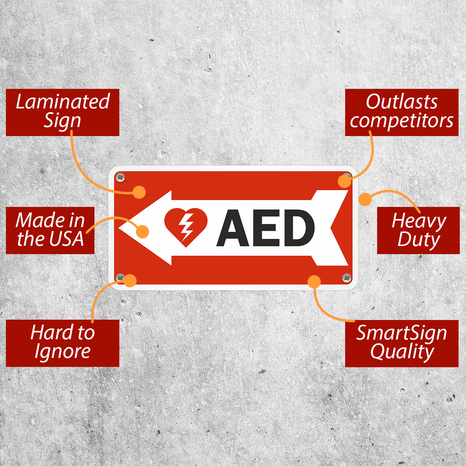 AED Left Direction Label