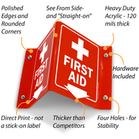 First Aid Red Projecting Sign