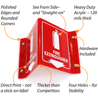 Projecting Fire Extinguisher Sign