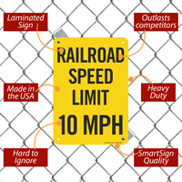 Railroad Speed Limit 10 MPH Sign