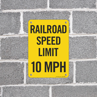 Railroad Speed Limit 10 MPH Sign