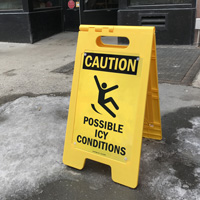 Caution Possible Icy Conditions Standing Floor Sign