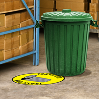 Trash Can Adhesive Floor Sign, SKU: SF-0507