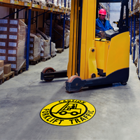Warning Forklift Traffic Adhesive Floor Sign