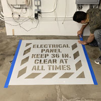 Electrical Panel Keep 36 inch Clear At All Times Stencil Signs
