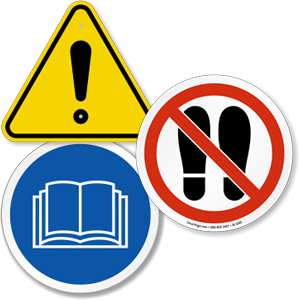 Custom OSHA Caution Sign with Clipart and Text